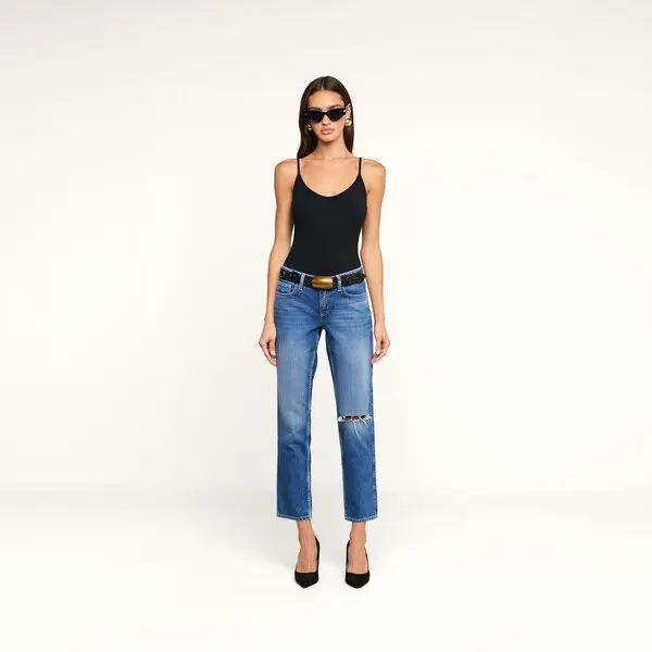 L'Agence Lunara Ribbed Camisole - Black