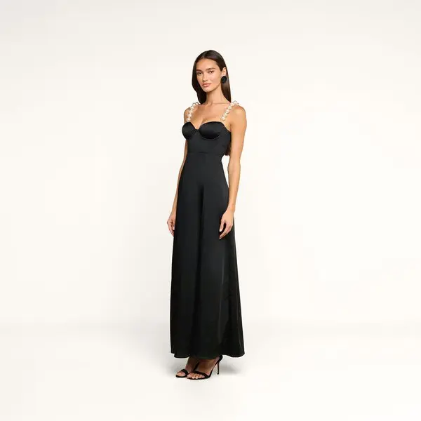 L'Agence Sutton Maxi Dress With Pearl Straps