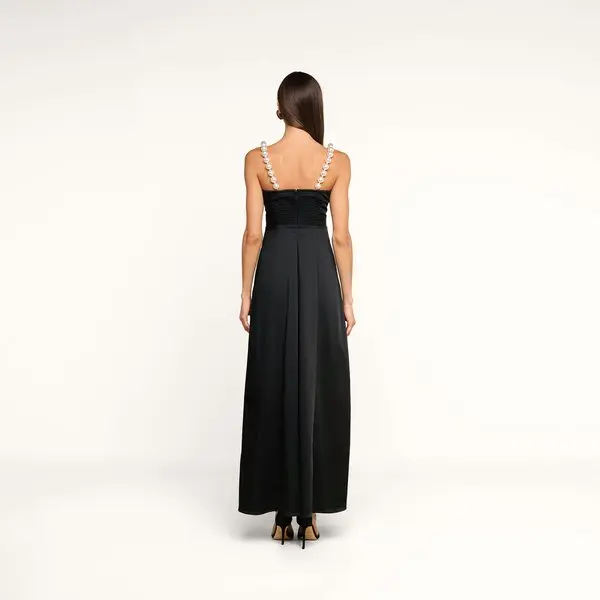 L'Agence Sutton Maxi Dress With Pearl Straps