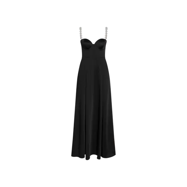 L'Agence Sutton Maxi Dress With Pearl Straps