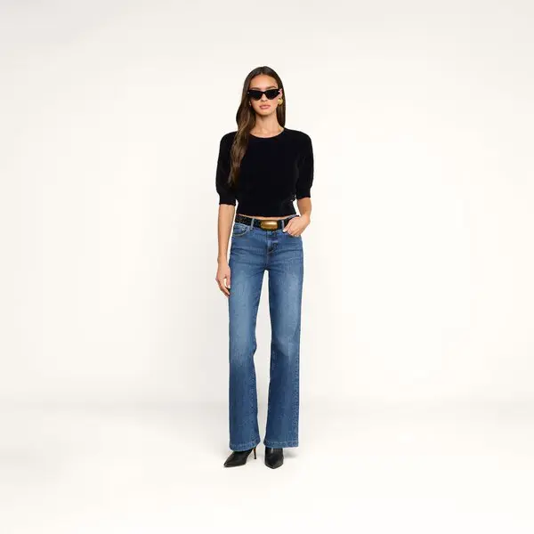 L'Agence Guinevere Cropped Pullover - Black