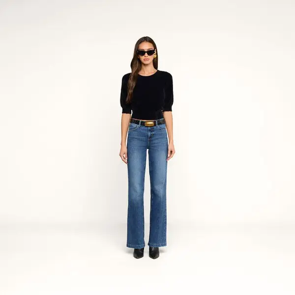 L'Agence Guinevere Cropped Pullover - Black