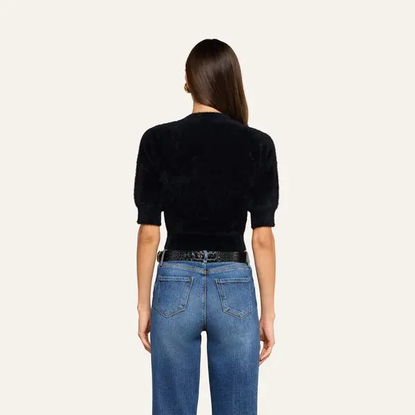 L'Agence Guinevere Cropped Pullover - Black