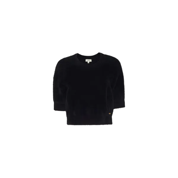L'Agence Guinevere Cropped Pullover - Black