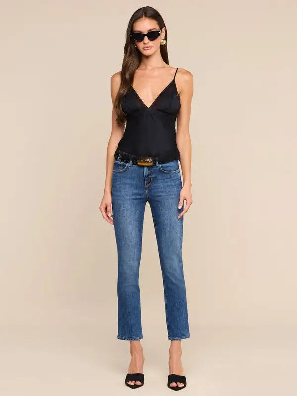 L'Agence Elka Satin Lace Camisole