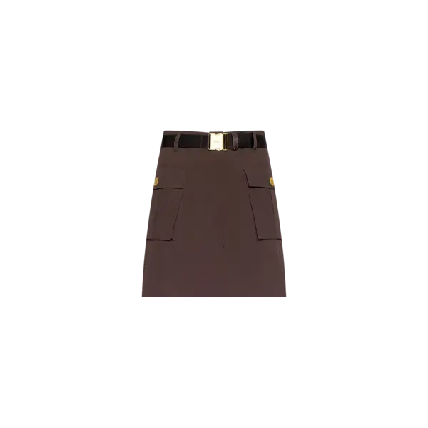 L'AGENCE Norene Nylon Mini Skirt - Dark Java