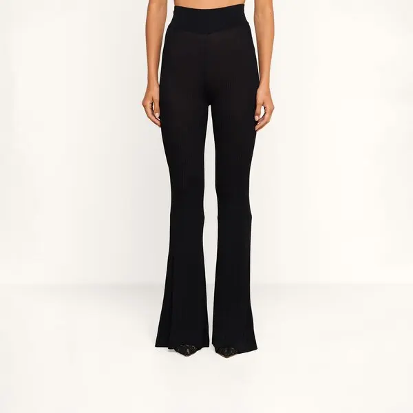 L'Agence Conan Knit Flare Pants - Black