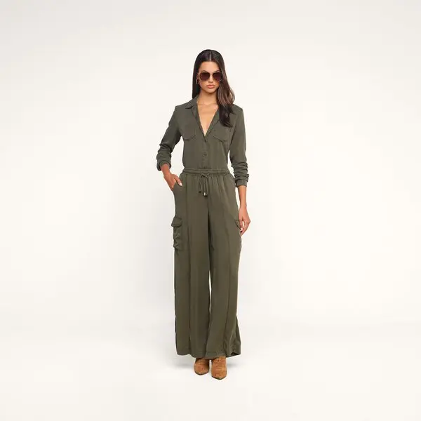 L'Agence Isla Featherweight Twill Shirt - Kalamata