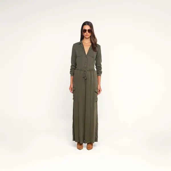 L'Agence Isla Featherweight Twill Shirt - Kalamata