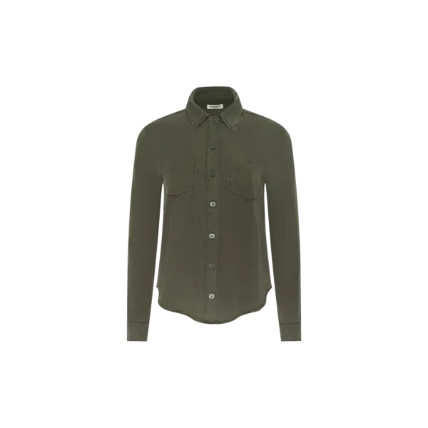 L'Agence Isla Featherweight Twill Shirt - Kalamata