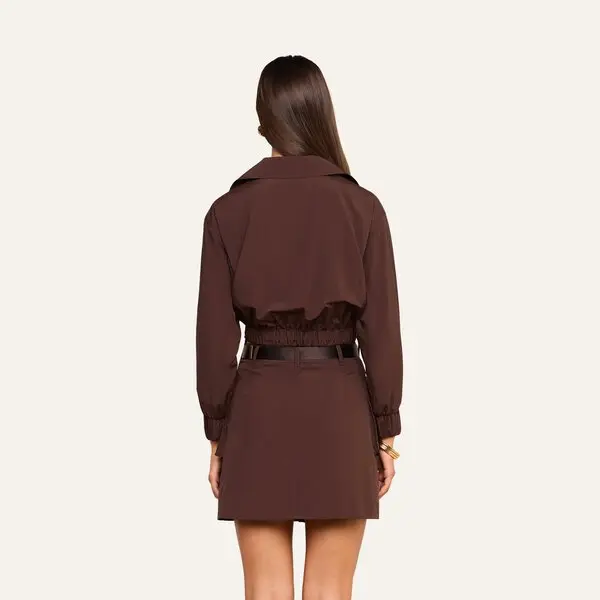 L'Agence Kade Cropped Windbreaker With Gold Button Details