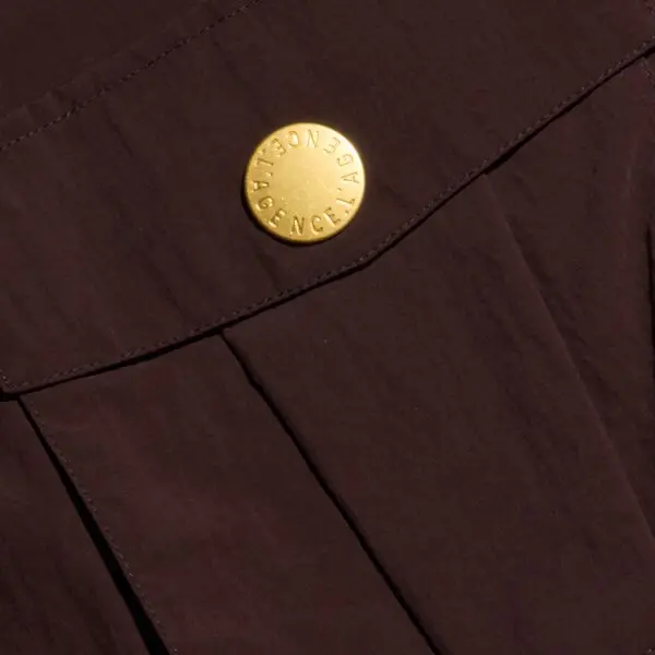 L'Agence Kade Cropped Windbreaker With Gold Button Details