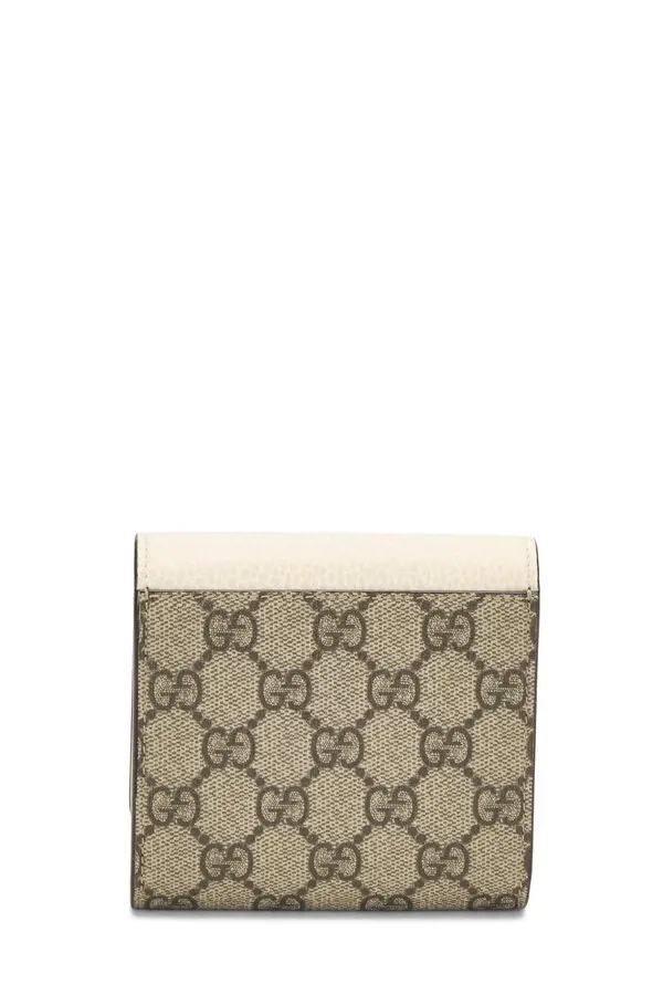 Gucci White Gg Supreme Canvas Marmont Compact Wallet