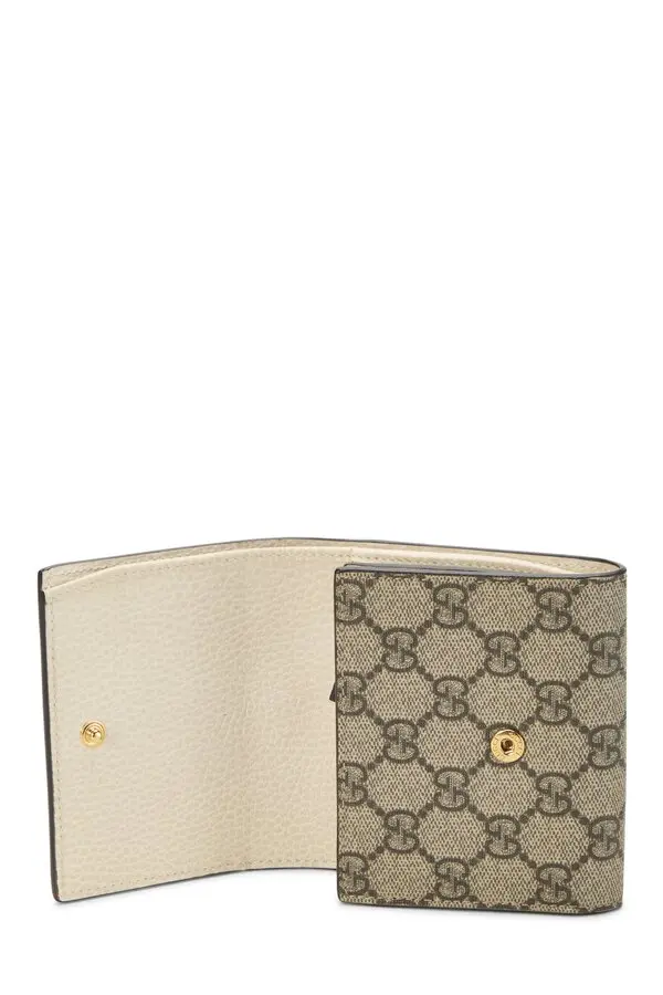 Gucci White Gg Supreme Canvas Marmont Compact Wallet