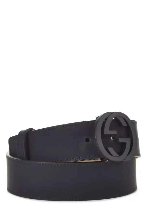 Gucci Nubuck Leather Interlocking Gg Belt 80