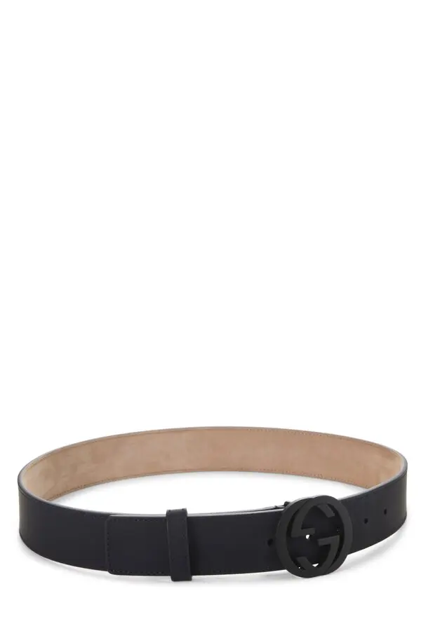 Gucci Nubuck Leather Interlocking Gg Belt 80