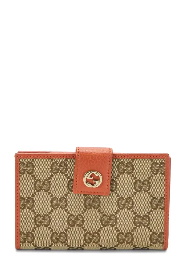 Gucci Orange Original Gg Canvas Wallet