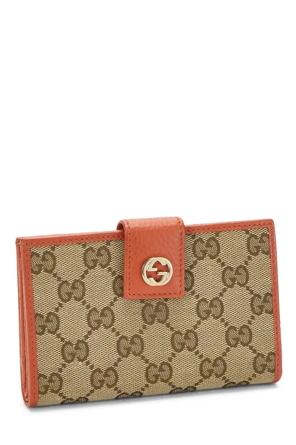 Gucci Orange Original Gg Canvas Wallet