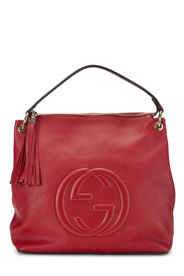 Gucci Leather Soho Convertible Hobo - Red