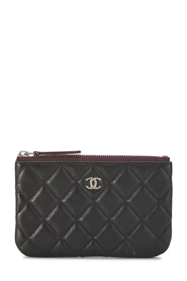 Chanel Quilted Lambskin O Case Zip Pouch