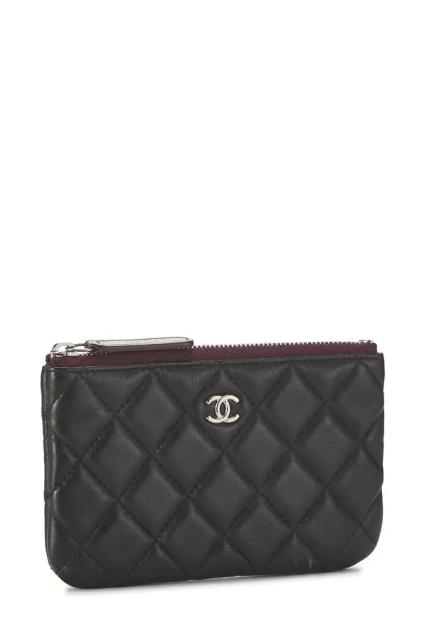 Chanel Quilted Lambskin O Case Zip Pouch