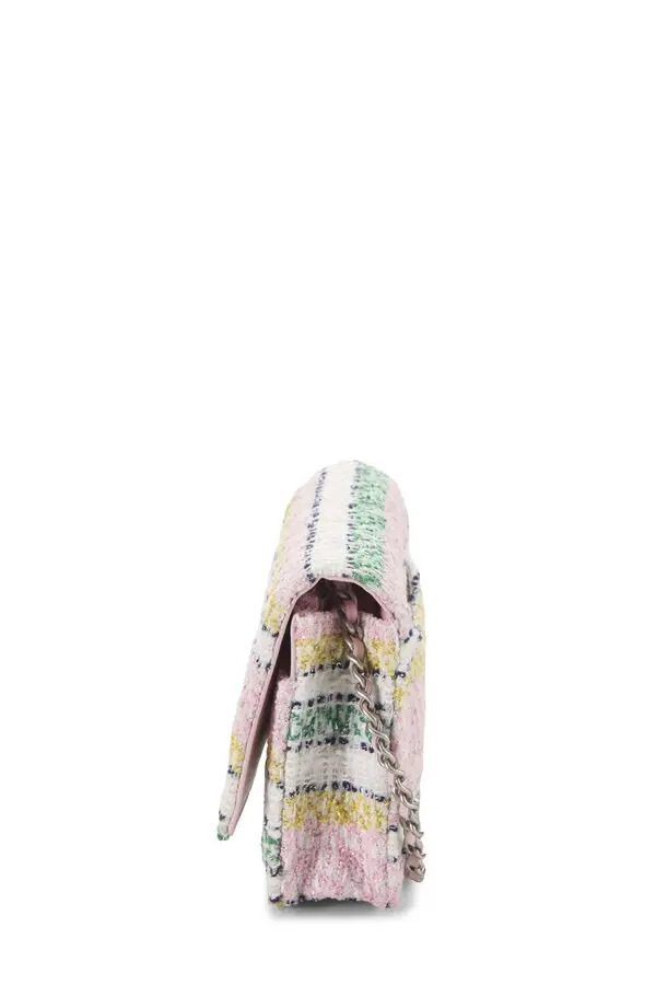 Chanel Multicolor Tweed Classic Quilted Wallet On Chain