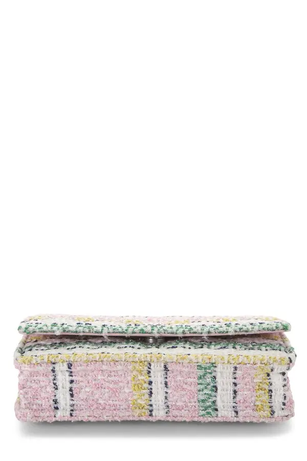 Chanel Multicolor Tweed Classic Quilted Wallet On Chain