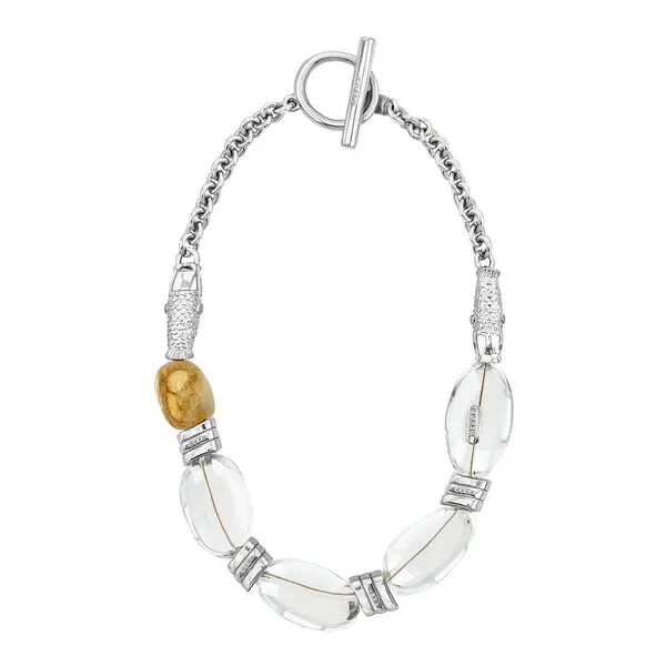 CORSO JEWELRY Silver / Yellow Biwa Citrine Silver Choker