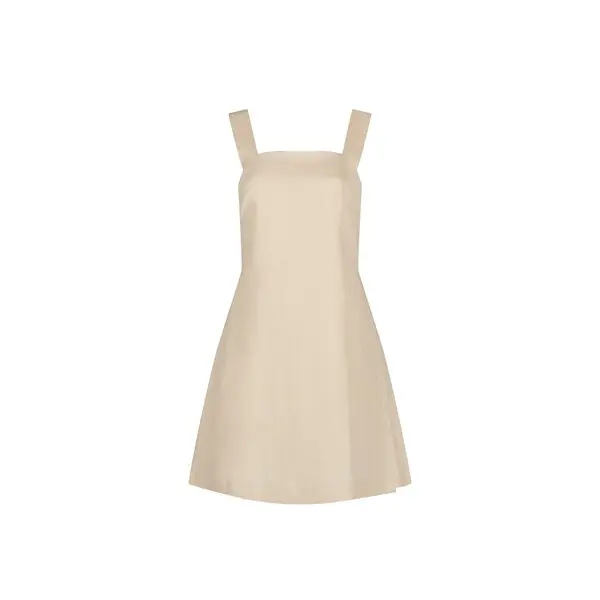 SHIKANZY A-line Linen Dress With Pockets And Adjustable Straps