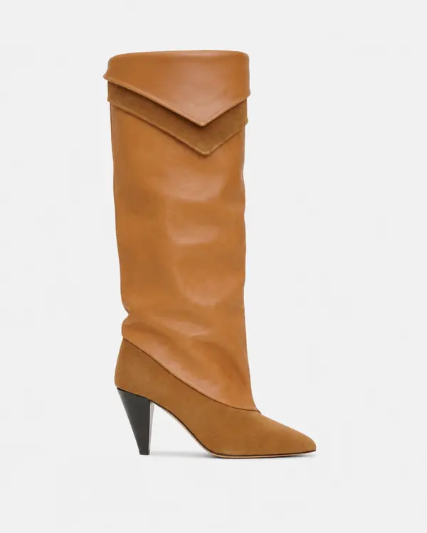 Isabel Marant Étoile Heeled Suede And Leather Boots - Cognac