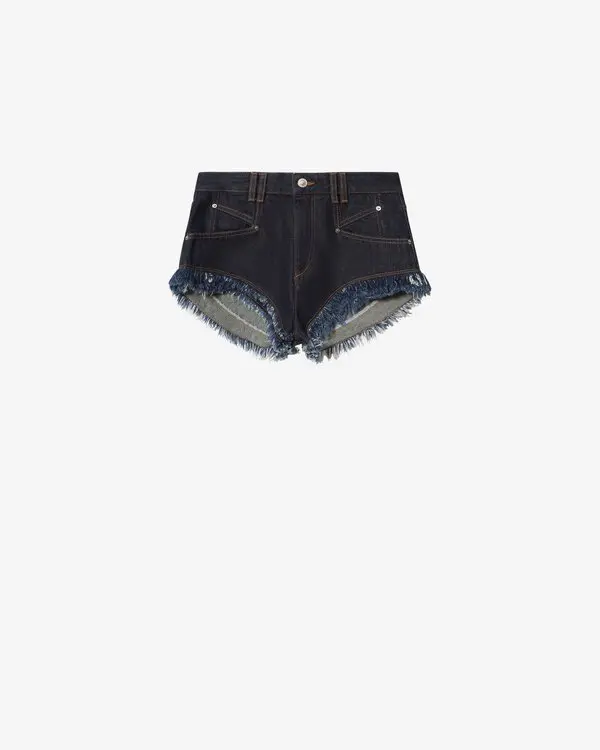 Isabel Marant Étoile Eneidala Denim Shorts With Fringed Trim