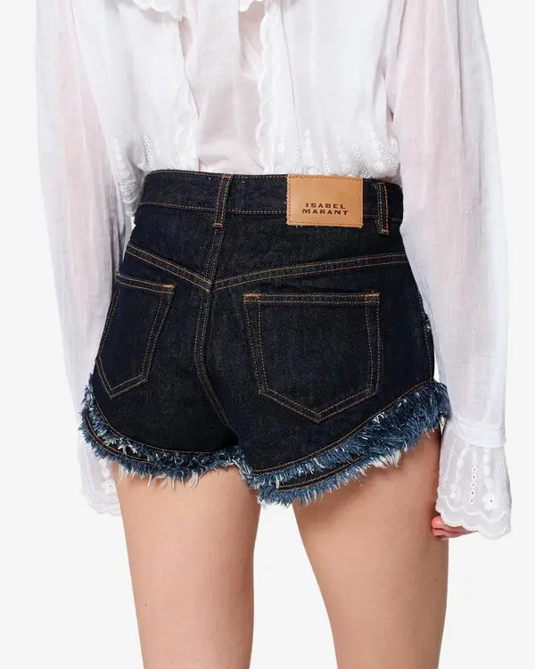 Isabel Marant Étoile Eneidala Denim Shorts With Fringed Trim