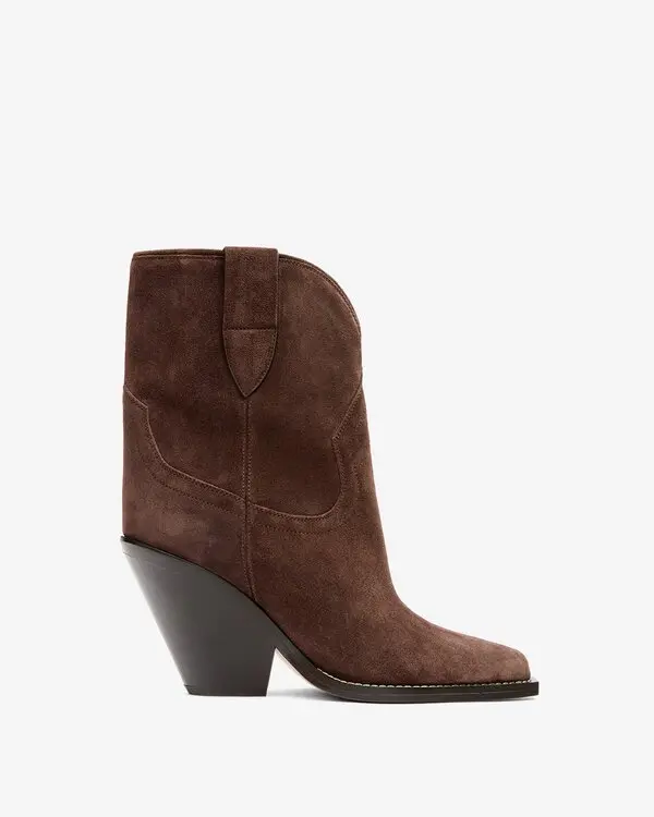 Isabel Marant Étoile Leyane Suede Ankle Boots - Chocolate