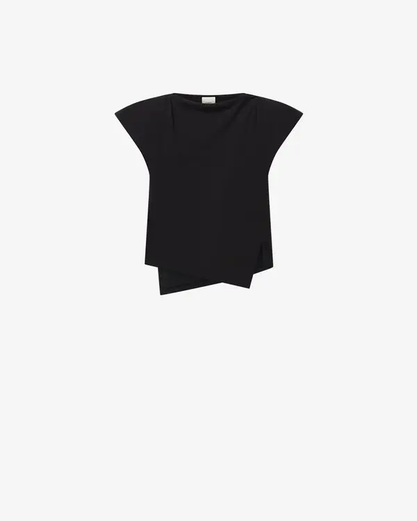 Isabel Marant Étoile Asymmetric Cotton Jersey T-shirt - Black