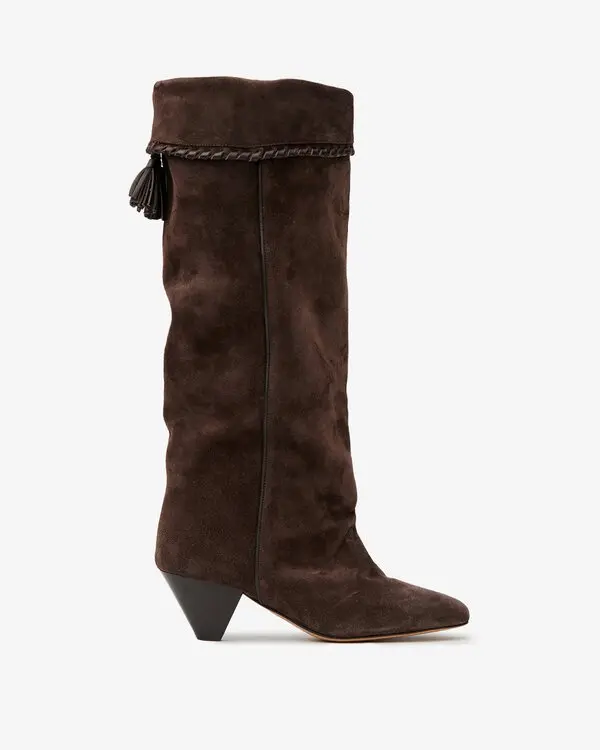 Isabel Marant Étoile Elita Cuffed Suede Boots - Chocolate