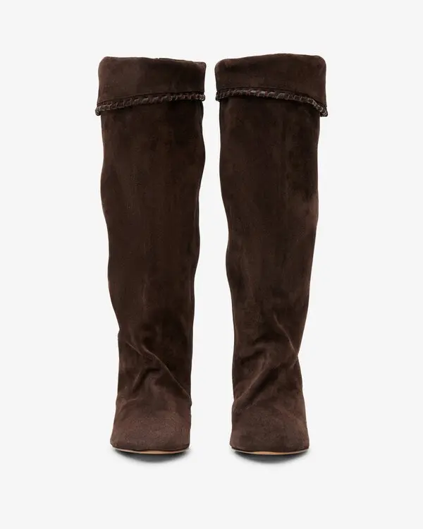 Isabel Marant Étoile Elita Cuffed Suede Boots - Chocolate