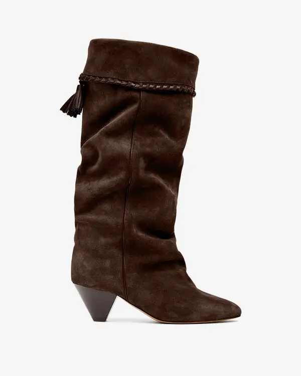 Isabel Marant Étoile Elita Cuffed Suede Boots - Chocolate
