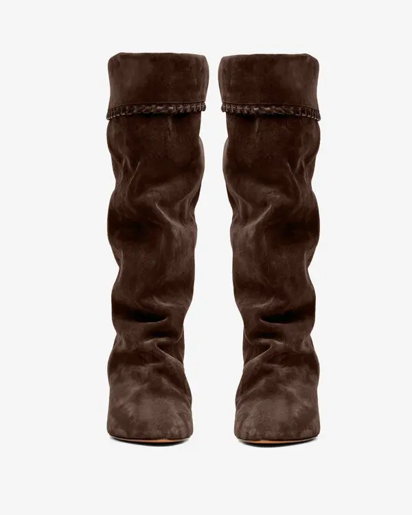 Isabel Marant Étoile Elita Cuffed Suede Boots - Chocolate