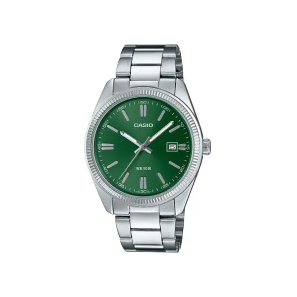 Casio Analog Watch 'stainless Steel/green