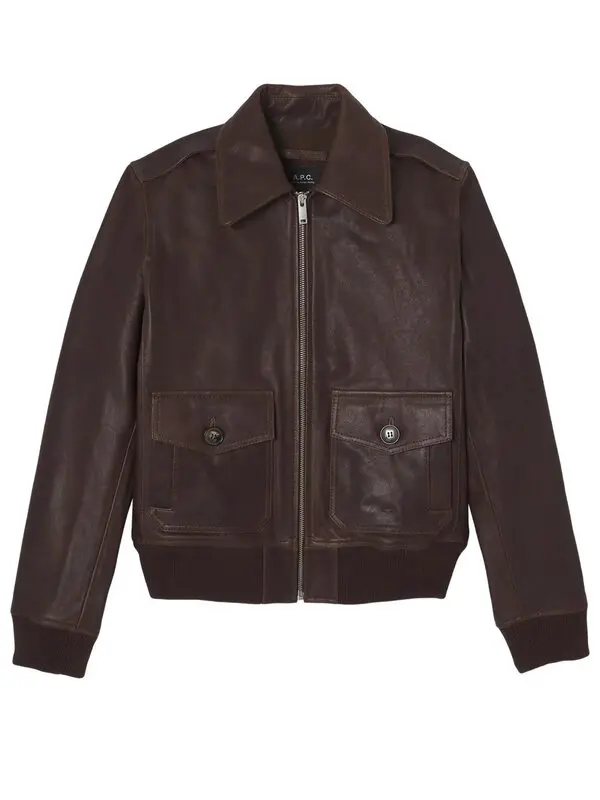 A.p.c. Leather Blouson Jacket Gaelle