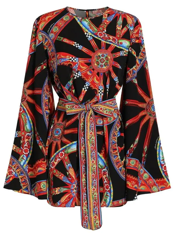 Dolce & Gabbana Printed Silk Blend Dress