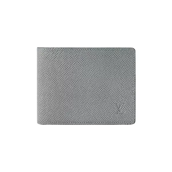 LOUIS VUITTON Multiple Wallet 'glacier Gray/navy Blue Taiga Cowhide Leather