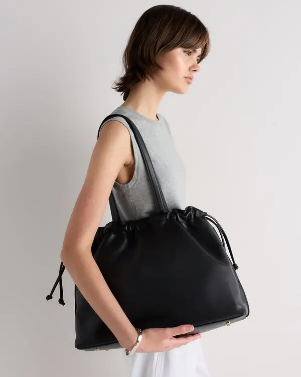 Quince Marcella Drawstring Tote - Black