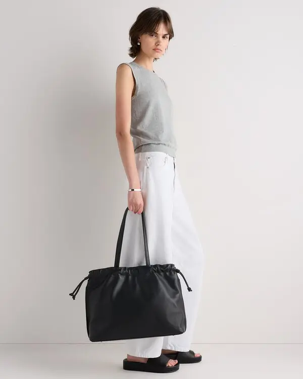 Quince Marcella Drawstring Tote - Black