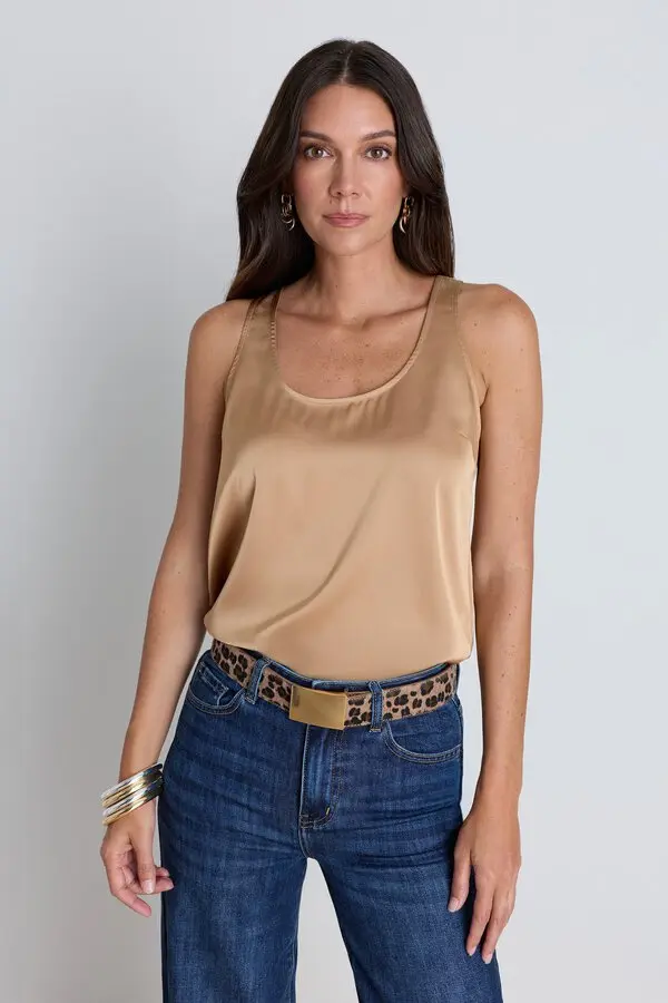 THE NOLI SHOP Kay Silk Top - Mocha