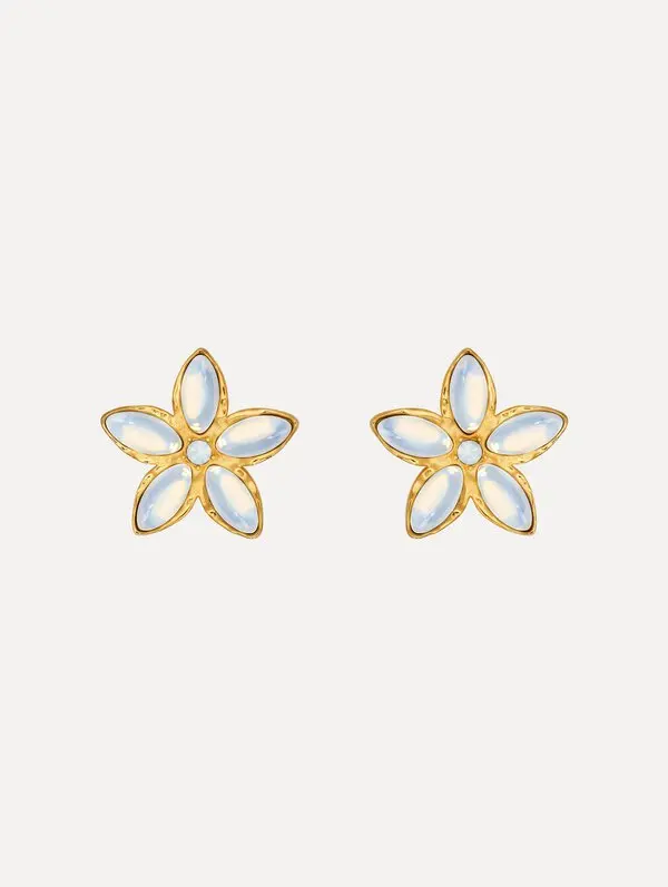 Oscar De La Renta Floral Cabochon Earrings - One-color