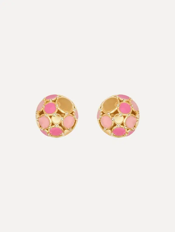 Oscar De La Renta Geometric Sphere Earrings