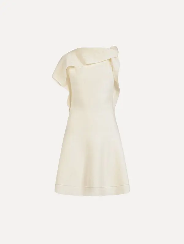 Oscar De La Renta Drape-detailed Knit Dress - Ivory