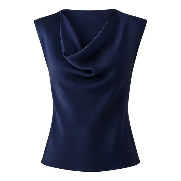 SACHA DRAKE Luxe Cowl Bias Top - Blue