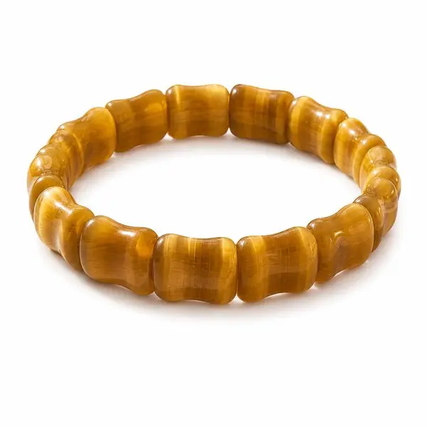 ORIGIN OF HEARTS Golden Tiger's Eye Bead Bracelet - Gold/brown